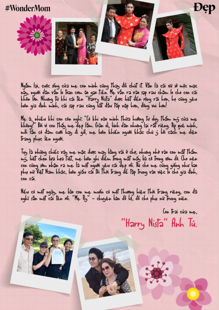 Harry Nista: "Mẹ là nguồn động lực lớn của con"